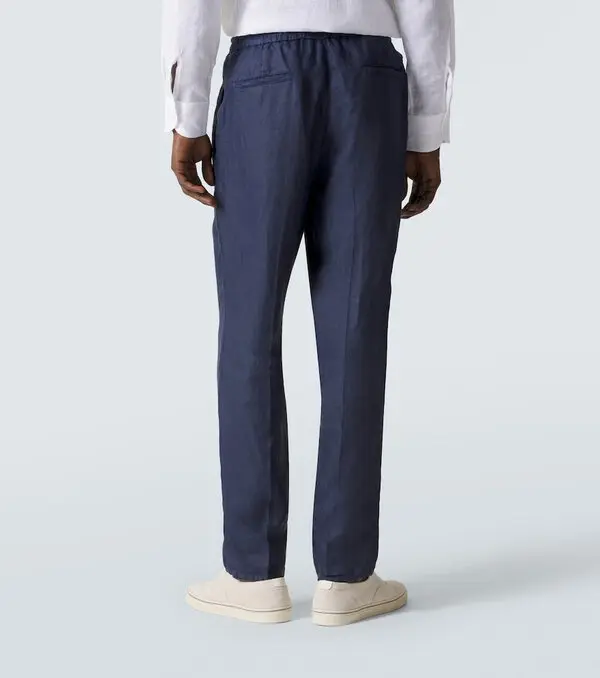 Brunello Cucinelli Linen Gabardine Tapered Trousers