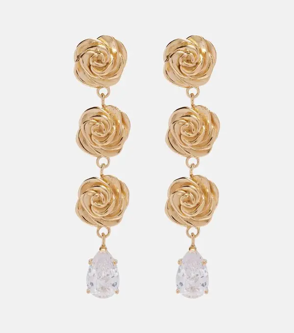 Magda Butrym Crystal-embellished -plated Drop Earrings - Gold