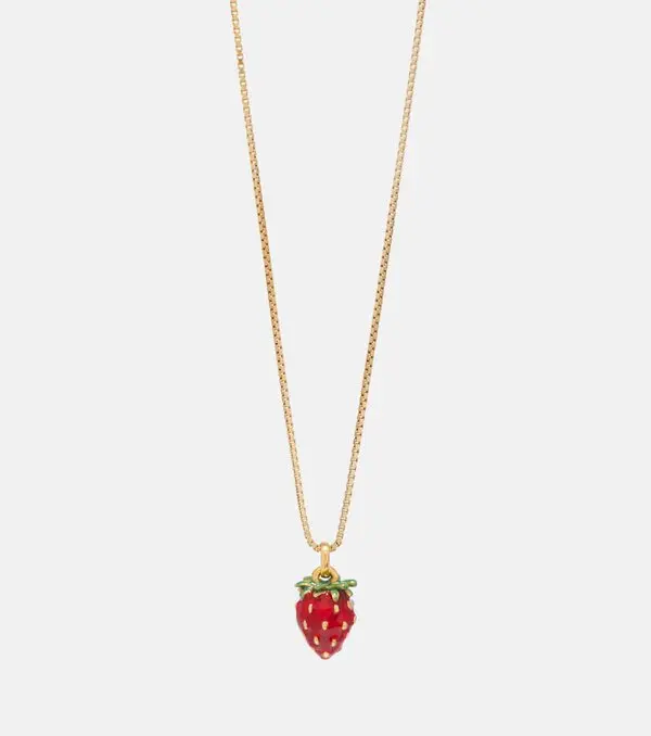 Saint Laurent Strawberry Pendant Necklace - Gold
