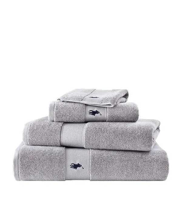 Ralph Lauren Polo Player Face Cloth - Silver