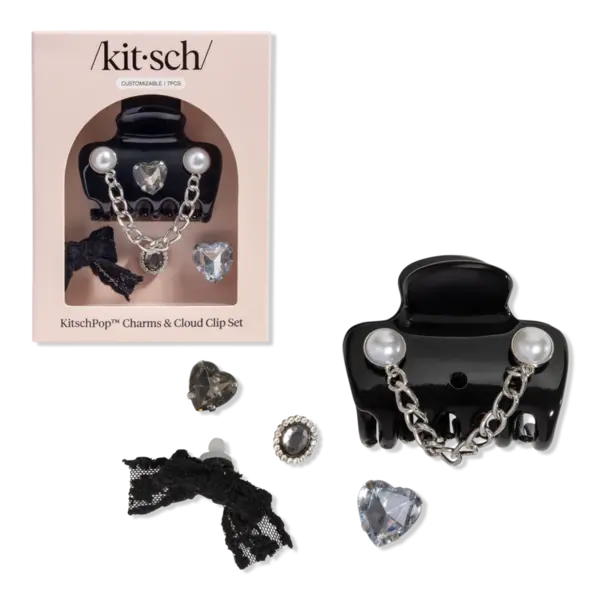 KITSCH Pop Charms And Cloud Clip Set - Black