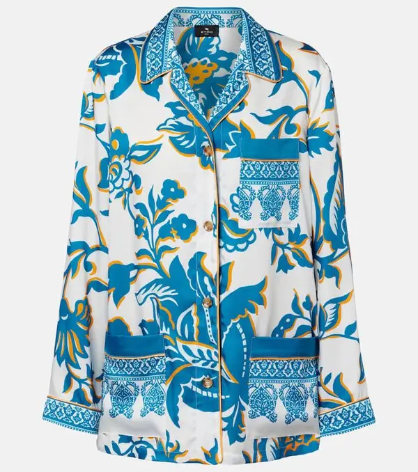 Etro Printed Crepe-de-chine Blouse - Multicoloured