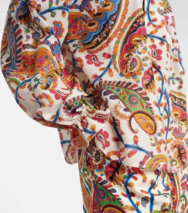 Etro Printed Cotton And Silk Blouse
