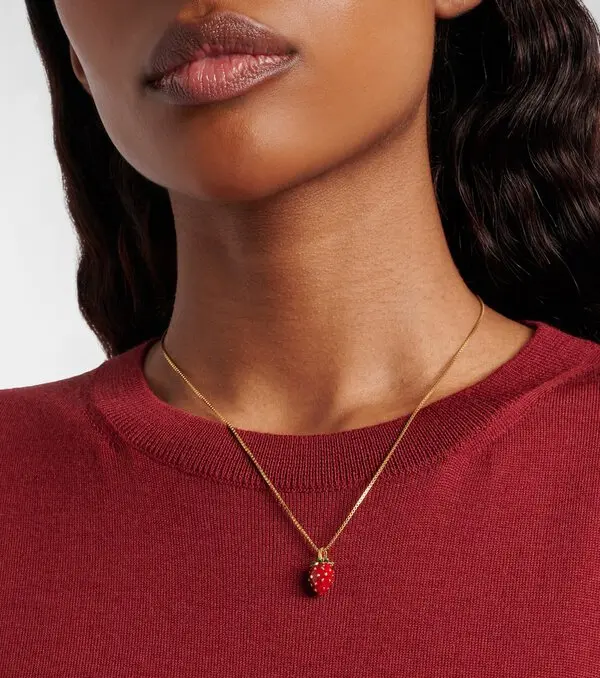Saint Laurent Strawberry Pendant Necklace