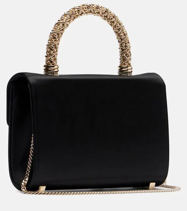 ROGER VIVIER Jewel Efflorescence Mini Satin Top-handle Bag