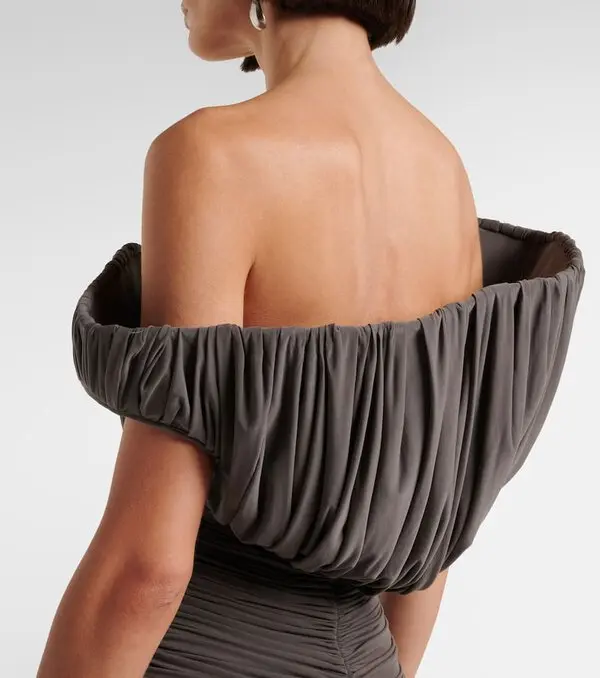 Magda Butrym Asymmetrical One-shoulder Ruched Bustier Dress