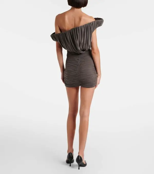 Magda Butrym Asymmetrical One-shoulder Ruched Bustier Dress