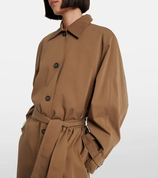 TOTEME Belted Cotton Trench Coat - Brown