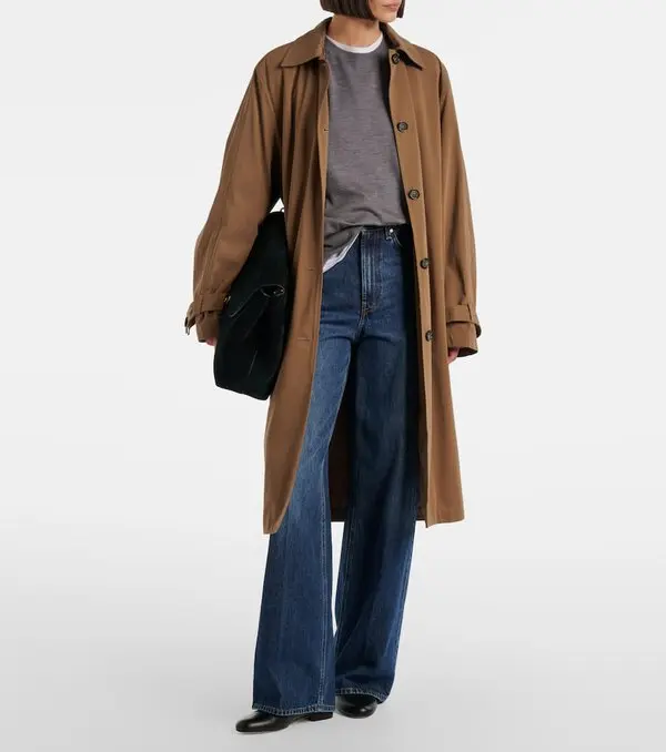 TOTEME Belted Cotton Trench Coat - Brown
