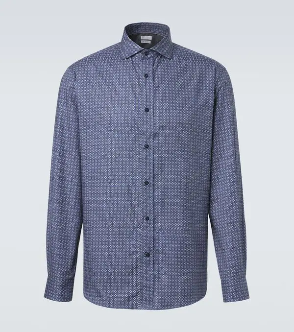 Brunello Cucinelli Printed Cotton Shirt