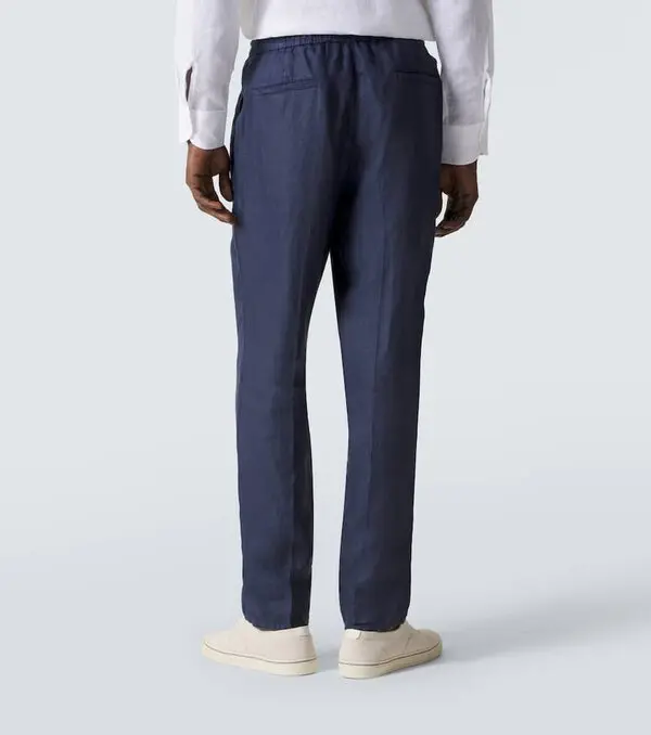 Brunello Cucinelli Linen Gabardine Tapered Trousers