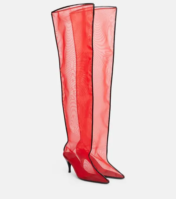 HERBERT LEVINE Mesh Knee-high Boots