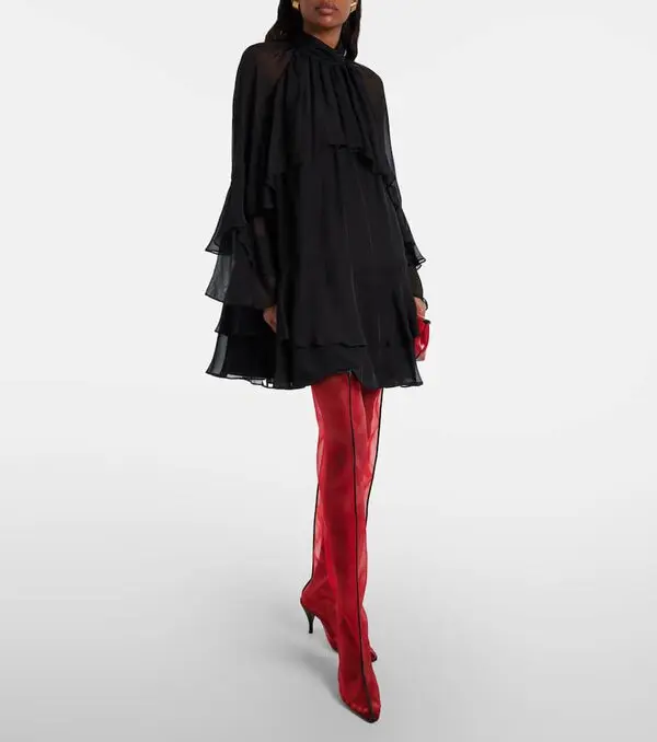 HERBERT LEVINE Mesh Knee-high Boots