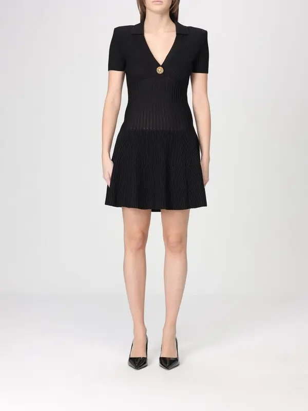 Balmain Knit Pleated Dress