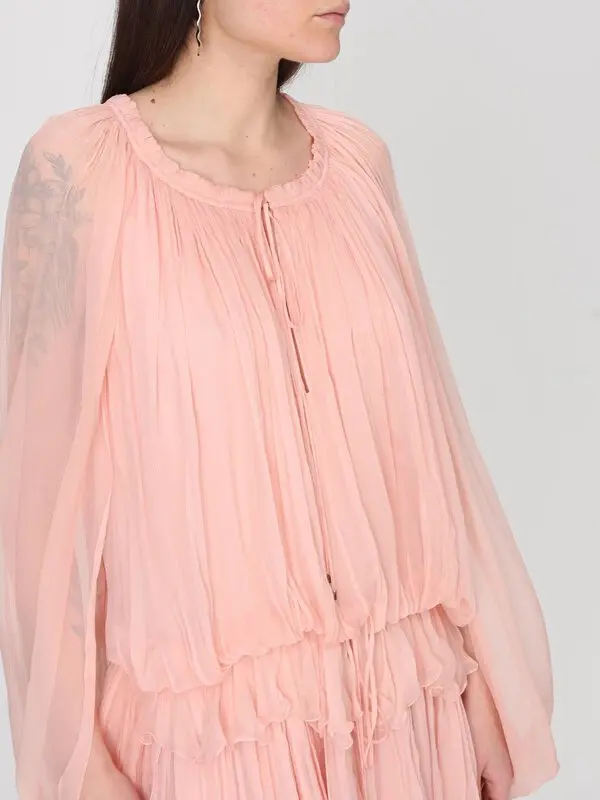 Chloé Gathered Tiered Dress - Pink