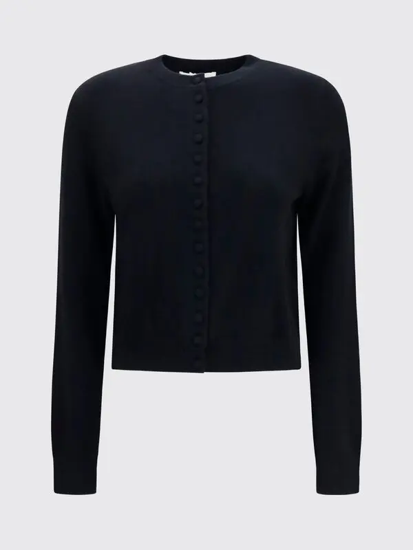 LISA YANG Slim Fit Pure Cashmere Crewneck Cardigan - Black