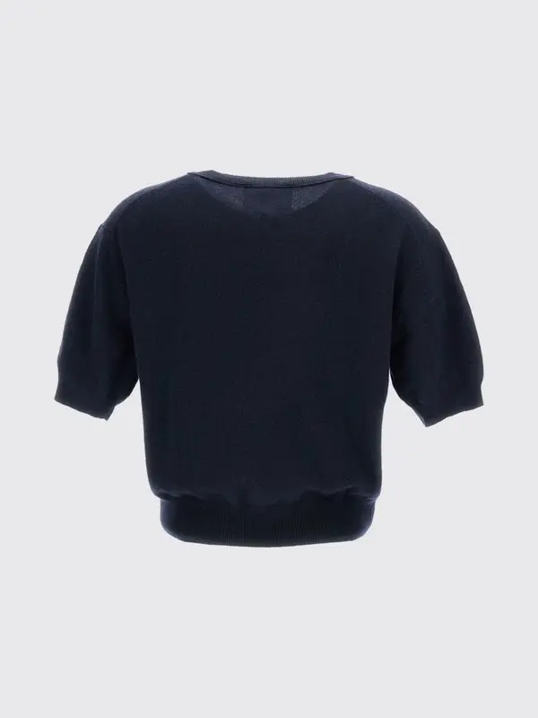 LISA YANG Short Sleeve Knit Sweater - Blue