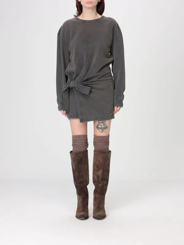 Isabel Marant Étoile Long Sleeve Knotted Dress - Black