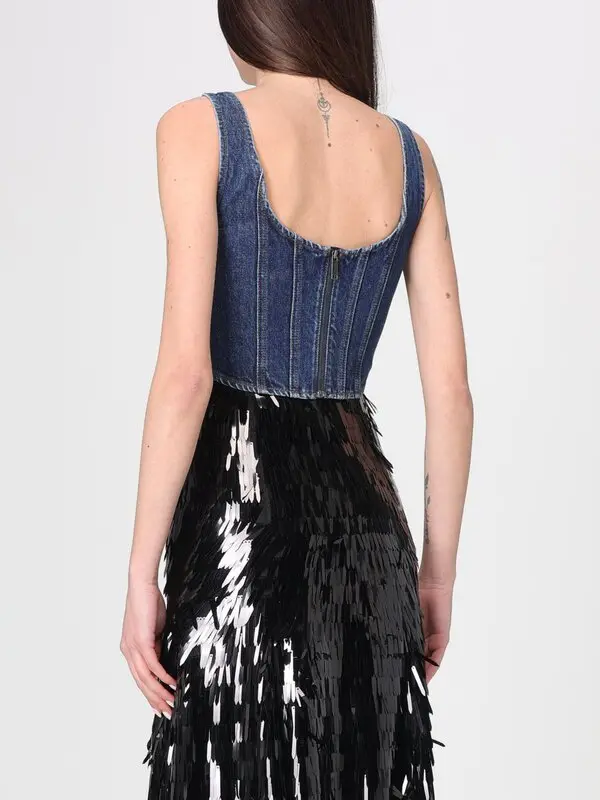 SELF-PORTRAIT Denim Corset Top
