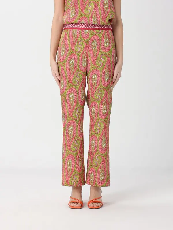 Etro Paisley Print Trousers - Cherry