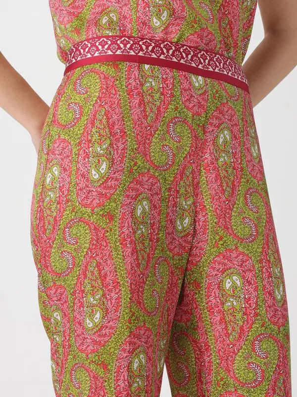 Etro Paisley Print Trousers - Cherry