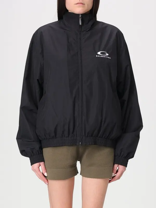 Balenciaga Logo Zip-up Jacket - Black