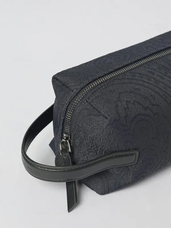 Etro Paisley Print Top Handle Pouch - Blue