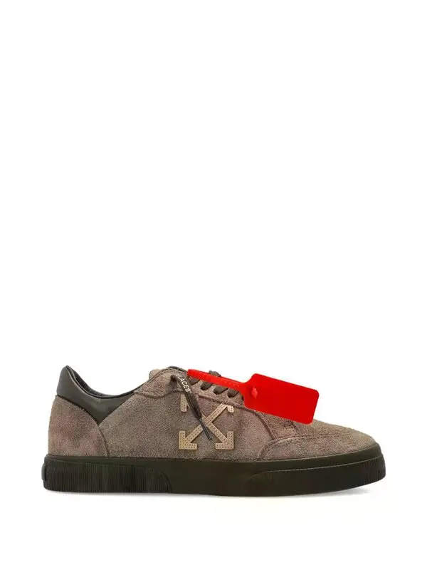 Off-White Arrow-appliqué Suede Sneakers - Brown