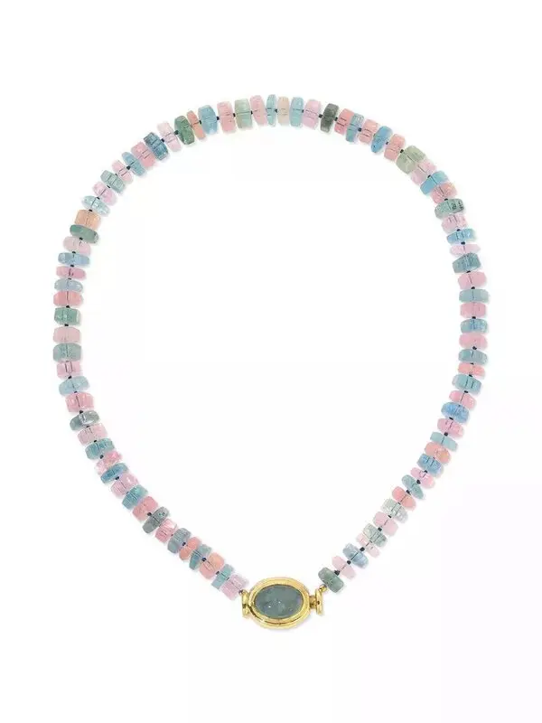 OCTAVIA ELIZABETH Sunset Beryl-embellishment Necklace - Pink