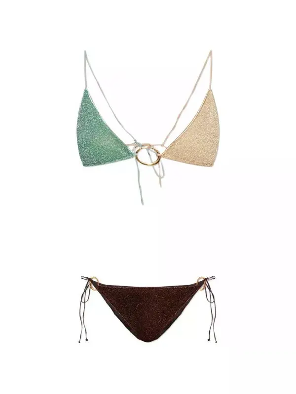 Oseree Ring-detail Bikini Set - Green