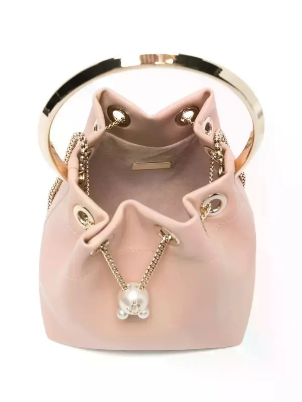 JIMMY CHOO Pearl-embellished Bucket Bag