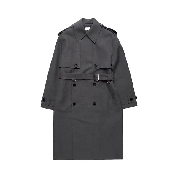 JIL SANDER Wool Belted Trench Coat