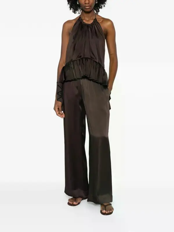 LIBEROWE Pleated Front Palazzo Trousers