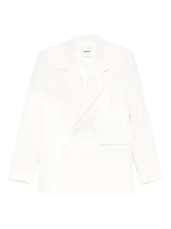Sandro Double-breasted Blazer - White