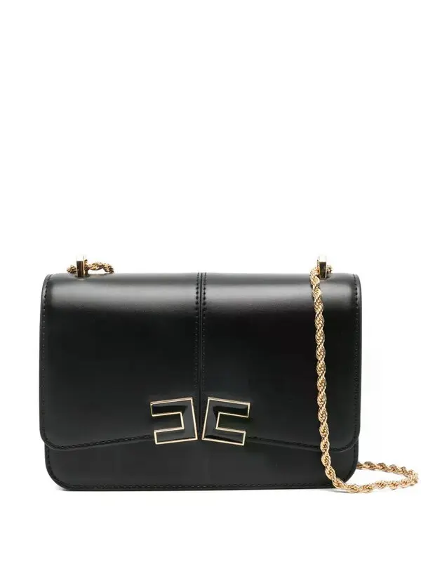 Elisabetta Franchi Logo-plaque Chain-strap Shoulder Bag - Black