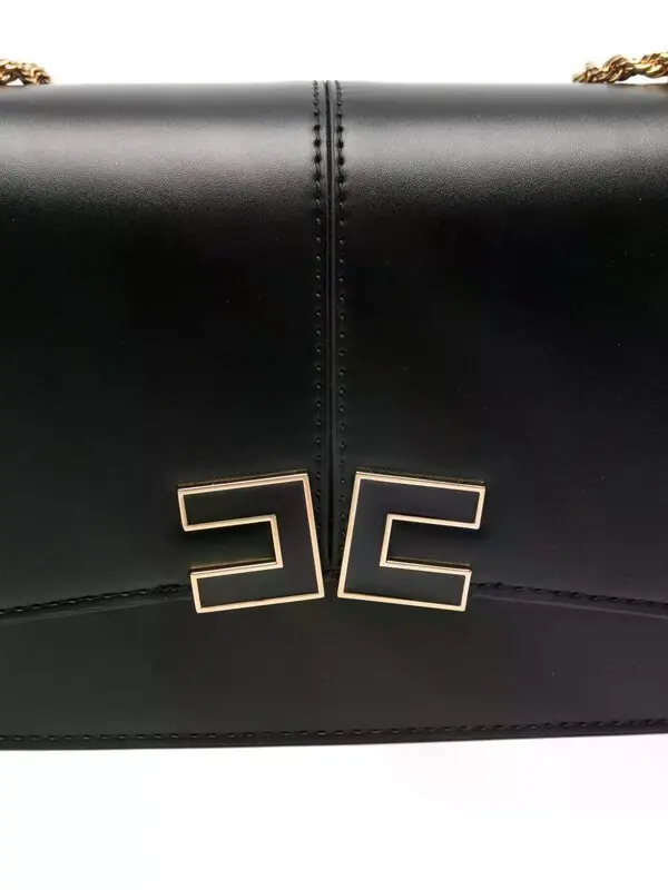 Elisabetta Franchi Logo-plaque Chain-strap Shoulder Bag - Black