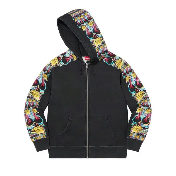 Supreme Skulls Zip Up Hooded Sweatshirt
