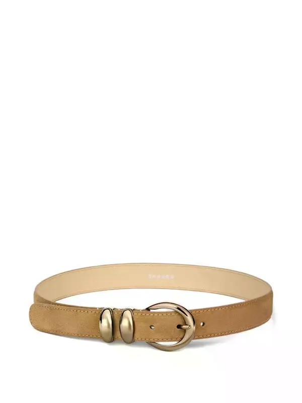 Sandro Buckle Leather Belt - Neutrals