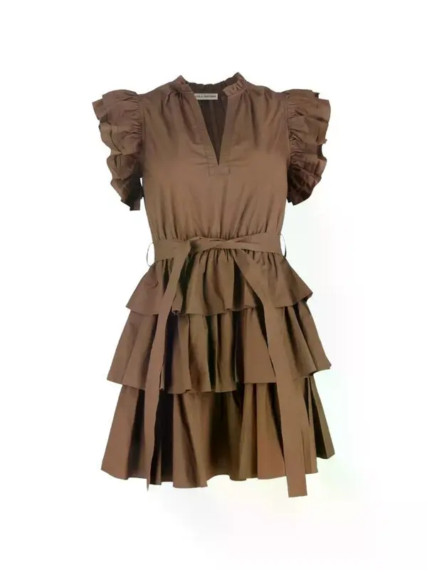 Ulla Johnson Ruffled V-neck Mini Dress