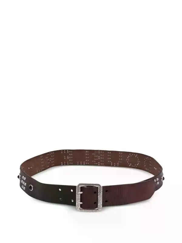 Ralph Lauren Studded-logo Leather Belt - Brown