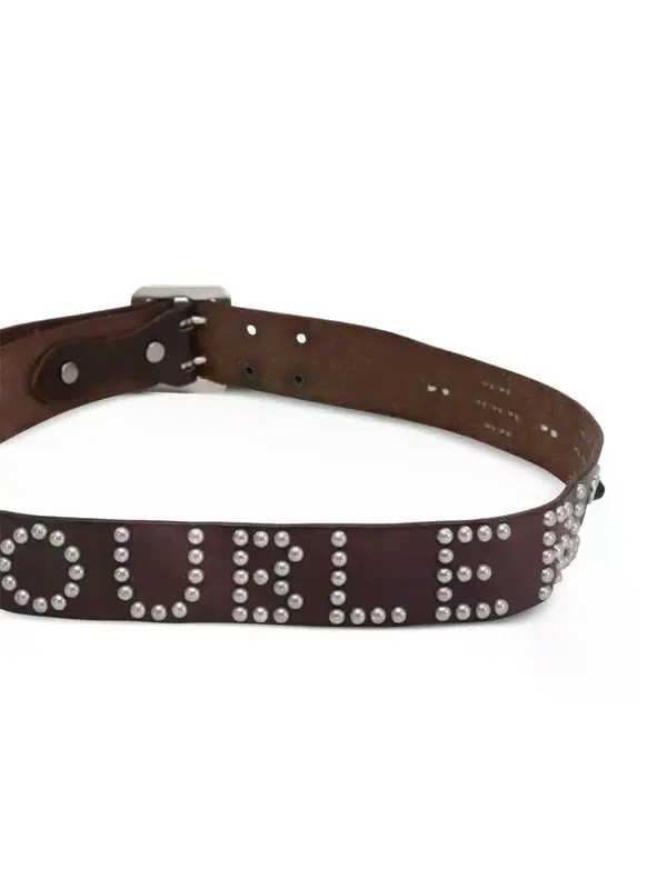 Ralph Lauren Studded-logo Leather Belt