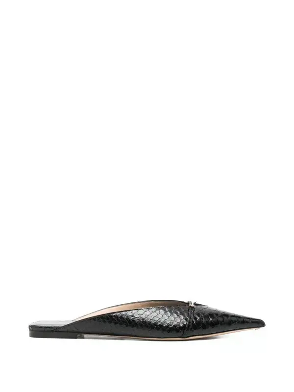 TOM FORD Python-effect Pointed-toe Mules