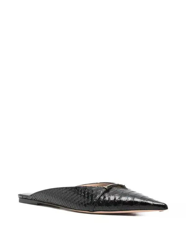 TOM FORD Python-effect Pointed-toe Mules