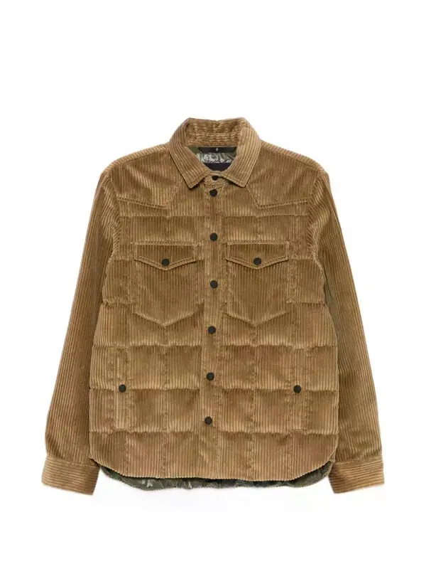 Moncler Gelt Corduroy Padded Shirt Jacket - Brown