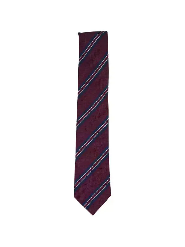 Zegna Striped Neck Tie - Red