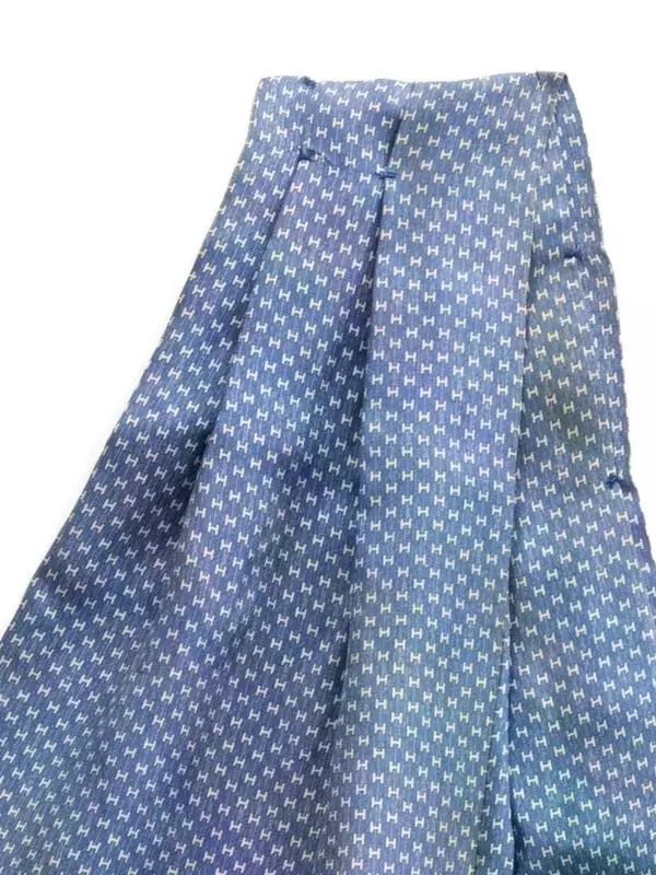 Hermès 1960s H-pattern Silk Ascot