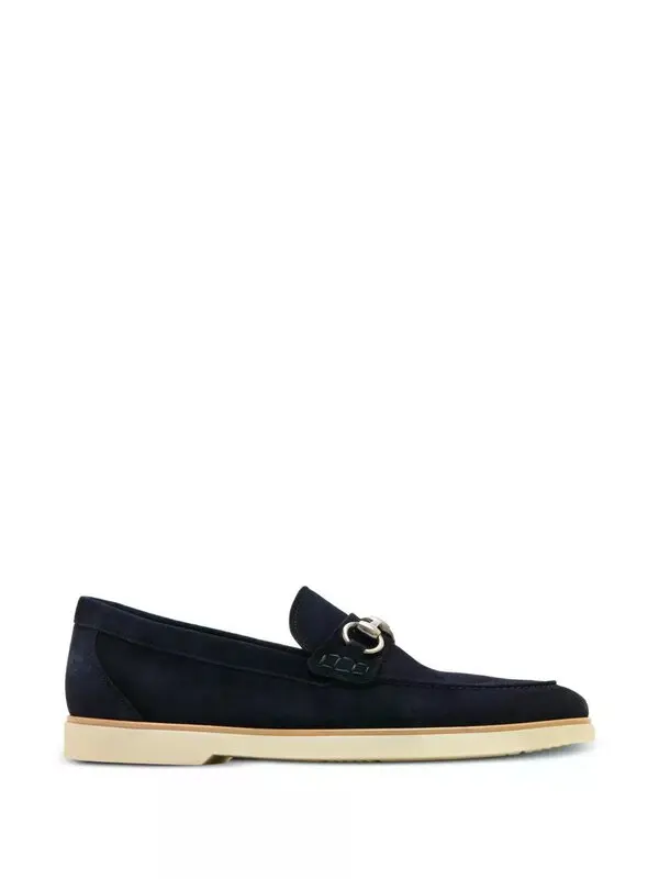 Magnanni Topstitched Suede Loafers
