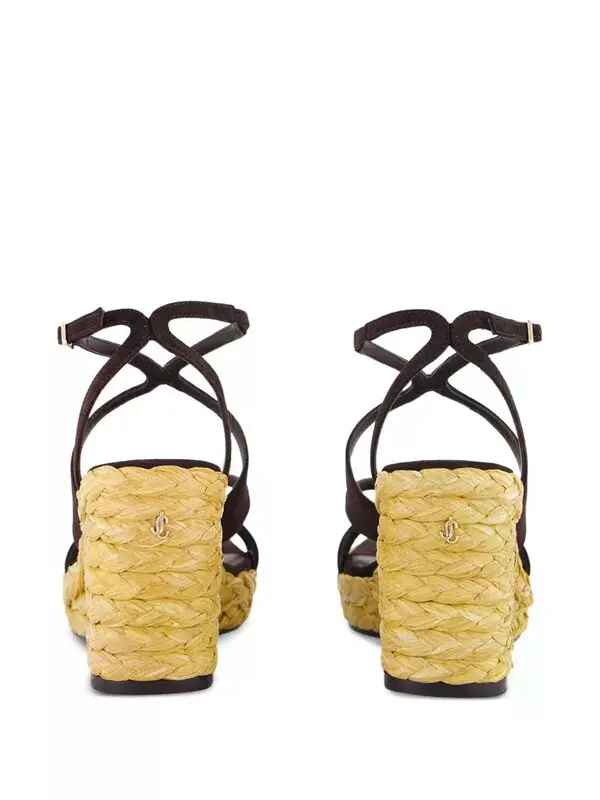 JIMMY CHOO Ayla Raffia Wedged Sandals