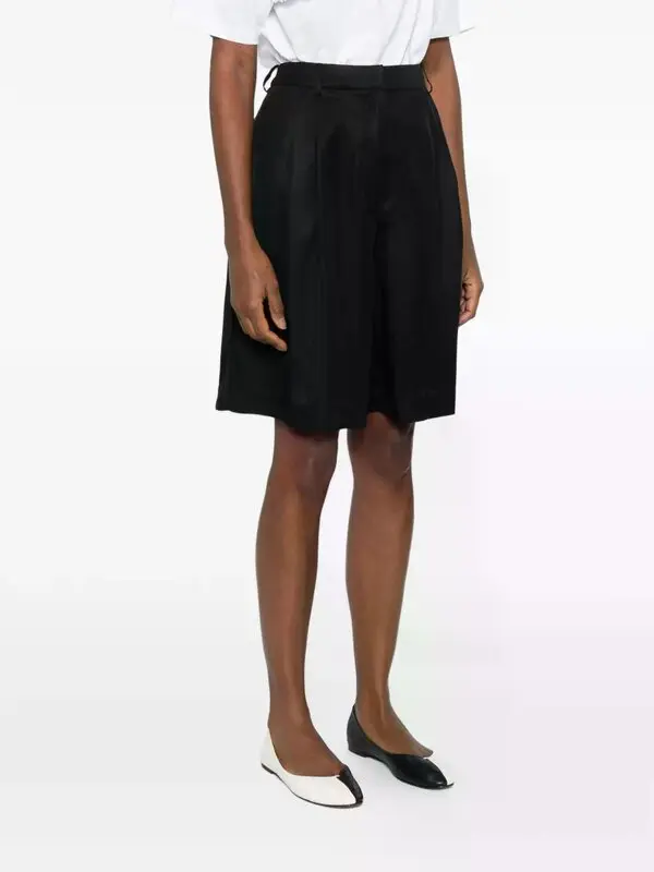 THE FRANKIE SHOP Marfa Pleated Silk Shorts