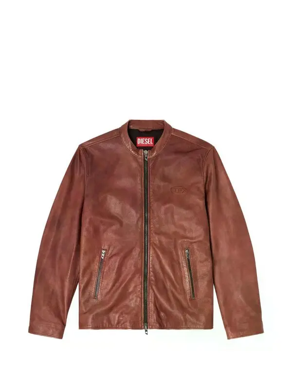DIESEL® L-tad-bkbx Leather Jacket - Brown